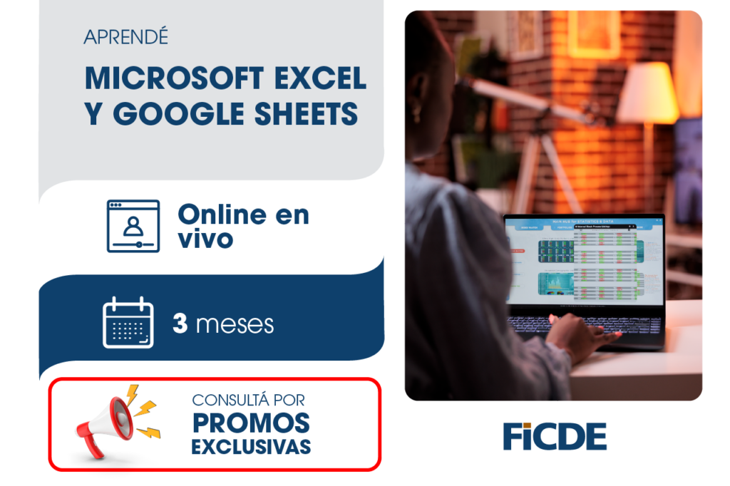 Aprendé Microsoft Excel y Google Sheets – Online en vivo – FICDE
